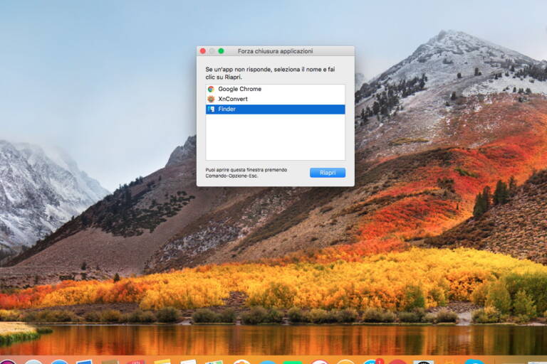 Ecco l'equivalente di CTRL ALT CANC su Mac per uscire dai programmi